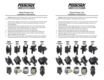 PERTRONIX Flame-Thrower Coil Installation Guide | Manualzz