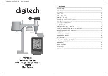 Digitech Wireless Weather Station User Manual | Manualzz