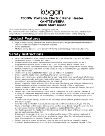 Kogan 1500W Portable Electric Panel Heater User Guide | Manualzz