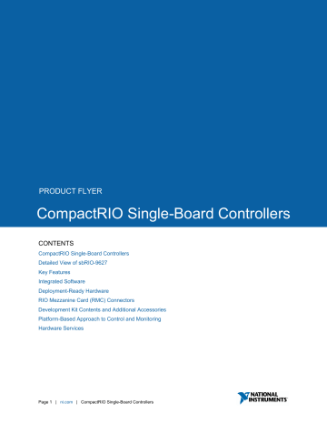 NATIONAL INSTRUMENTS CompactRIO Single-Board Controllers User Guide ...