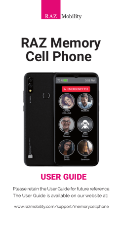 RAZ Mobility RAZ Memory Cell Phone User Guide | Manualzz