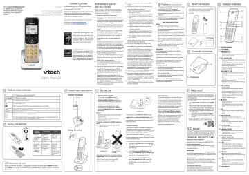 vtech DECT 6.0 accessory handset VTech models User Manual | Manualzz