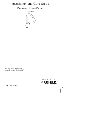 Kohler Electronic Kitchen Faucet Installation Guide | Manualzz
