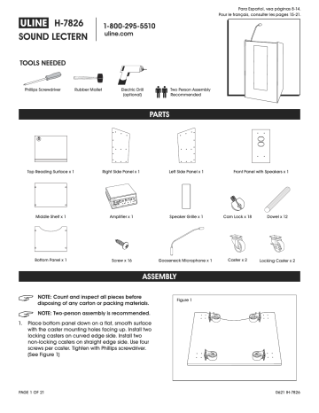 ULINE Sound Lectern User Manual | Manualzz