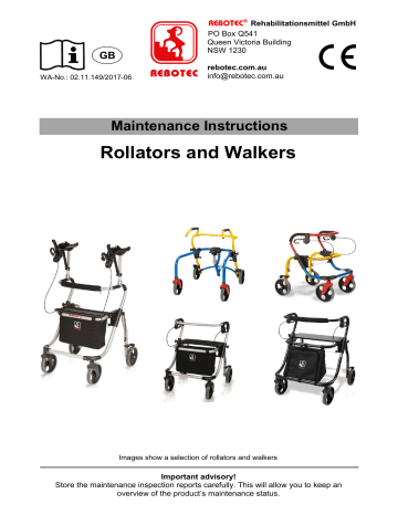 REBOTEC Rollators and Walkers Instructions | Manualzz