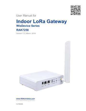 RAK Indoor LoRa Gateway User Manual | Manualzz