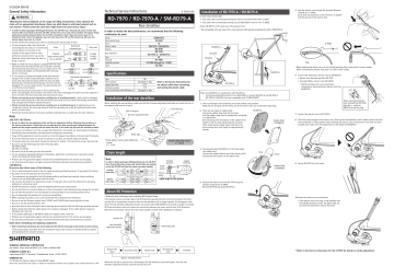Shimano Rear Derailleur Instructions | Manualzz