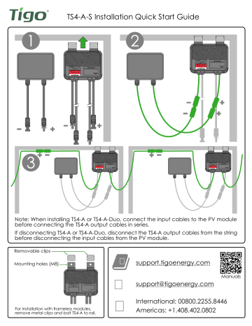 Tigo TS4-A-S Module Add-On RSD Unit Installation Guide | Manualzz