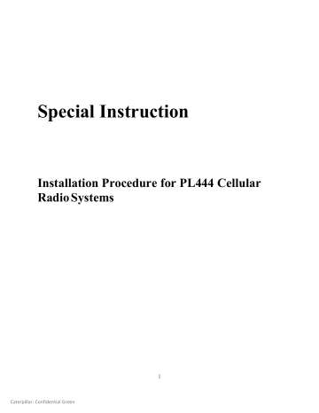 CATERPILLAR PL444 Cellular Radio Systems Installation Guide | Manualzz