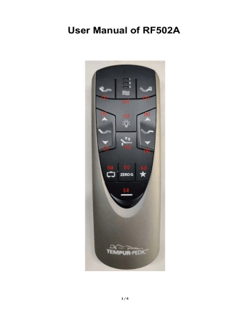 TEMPUR-PEDIC RF502A Remote Control User Manual | Manualzz