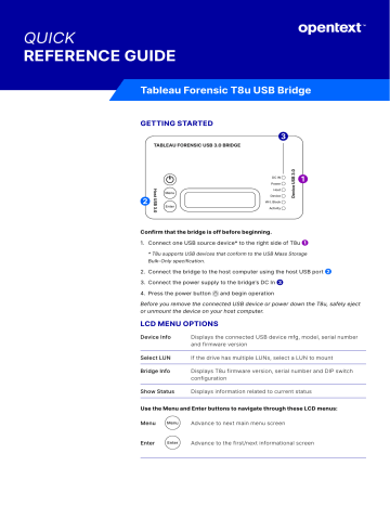 opentext T8U Tableau Forensic USB Bridge User Guide | Manualzz