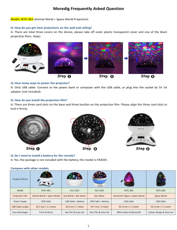 Moredig RCPL-001 Baby Projector User Manual | Manualzz