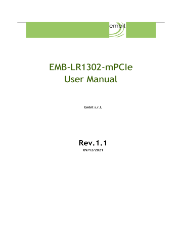 embit EMB-LR1302-mPCIe LoRaWAN Gateway Module User Manual | Manualzz