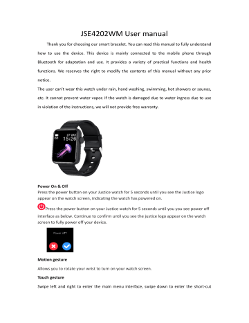 Accutime JSE4202WM Smart Watch User Manual | Manualzz