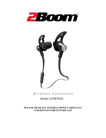 2Boom EPBT645 Wireless Earphones Instruction manual | Manualzz