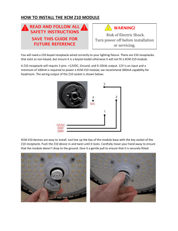 XCM Z10 Dimming Module Transceiver Instruction manual | Manualzz