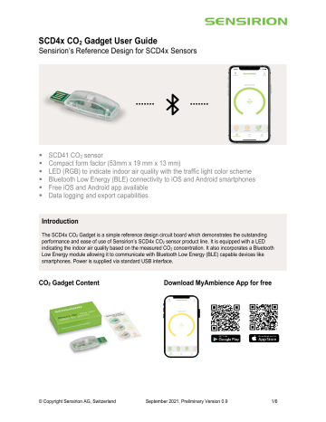 SENSIRION SCD41 CO2 Gadget Sensor User Guide | Manualzz