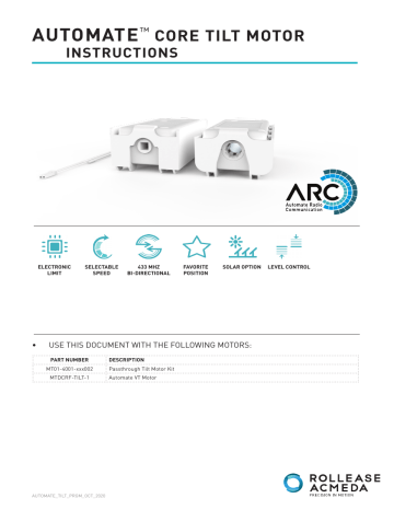 AUTOMATE Core Tilt Motor User Manual | Manualzz