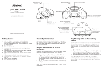 AbleNet iTalk2 Communication Device User Guide | Manualzz