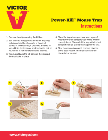 VICTOR M142 Power Kill Mouse Trap Instructions | Manualzz