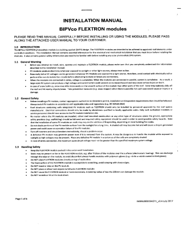 BIMBLE SOLAR BIPVco Flextron Modules Instruction manual | Manualzz