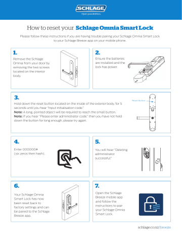 Schlage Omnia Smart Door Lock User Manual | Manualzz
