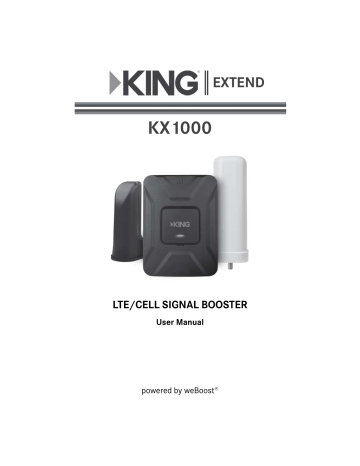KING KX1000 LTE/Cell Signal Booster User Manual | Manualzz