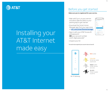 AT&T UV FTTP Self Installation Guide | Manualzz