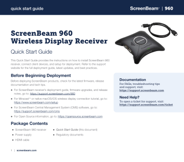 ScreenBeam 960 Wireless Display Receiver User Guide | Manualzz
