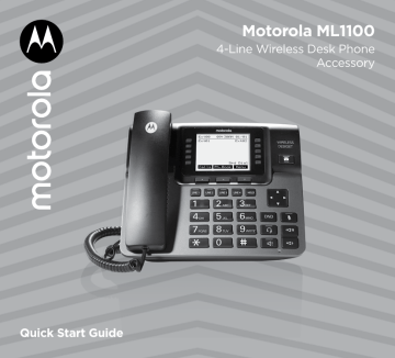 Motorola 4-Line Wireless Desk Phone ML1100 User Guide | Manualzz