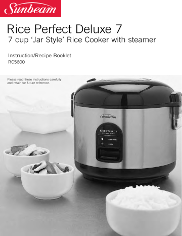 Sunbeam Rice Perfect Deluxe 7 RC5600 Instruction manual | Manualzz