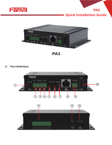 Fanvil PA3 Installation Guide | Manualzz
