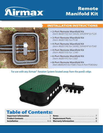 Airmax Remote Manifold Kit Installation Guide | Manualzz