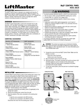 LiftMaster 888lm Instruction manual | Manualzz