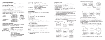 TRACEABLE 1034CC Dual-Display Digital Stopwatch Instructions | Manualzz