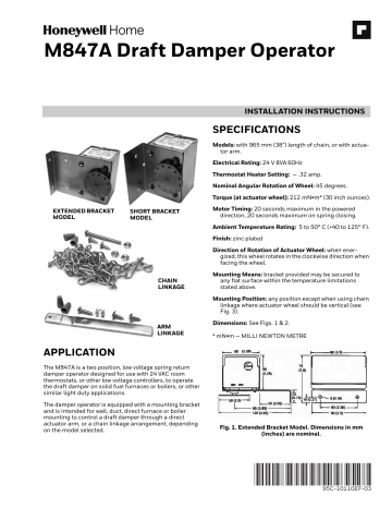 Honeywell Draft Damper Installation Guide | Manualzz