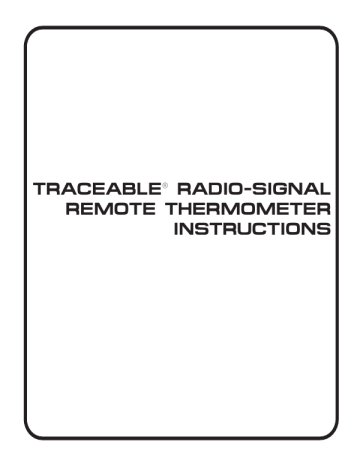 TRACEABLE Radio-signal Remote Thermometer Instructions | Manualzz