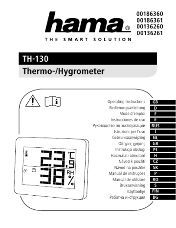Hama Thermometer / Hygrometer TH-130 Instruction manual | Manualzz