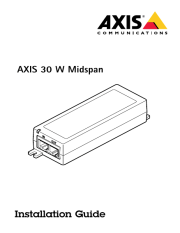 Axis 02172-004 Midspan PoE Injector 30 Watt Guida d'installazione ...