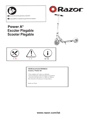 Razor Power A5 Scooter Plegable Instruction manual | Manualzz