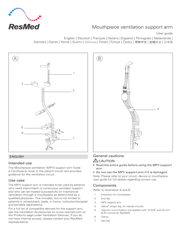 ResMed Mouthpiece Ventilation Support Arm Benutzerhandbuch | Manualzz