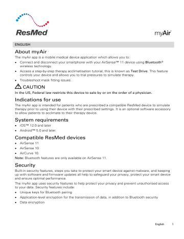 ResMed myAir CPAP Machine for Sleep User Guide | Manualzz