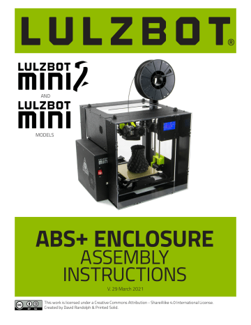 LULZBOT Mini 2 3D Printer Installation Guide | Manualzz