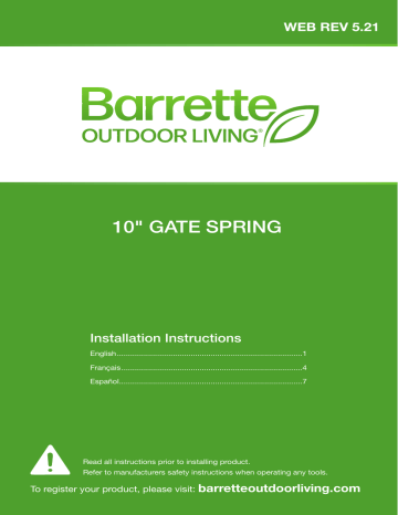 Barrette 10″ Gate Spring Installation Guide | Manualzz