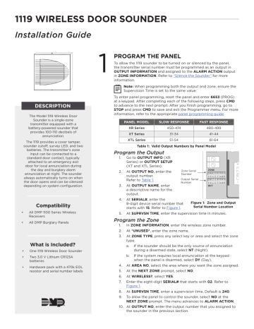 DMP 1119 Wireless Door Sounder Installation Guide | Manualzz