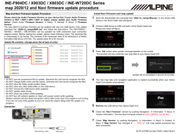 Alpine Map and Navi Firmware Update Procedure Instructions | Manualzz