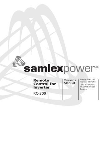 SAMLEX RC-300 Remote Control for Inverter Owner’s Manual | Manualzz