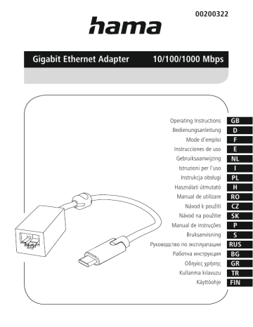 Hama 00200322 Gigabit Ethernet Adapter instruction manual | Manualzz