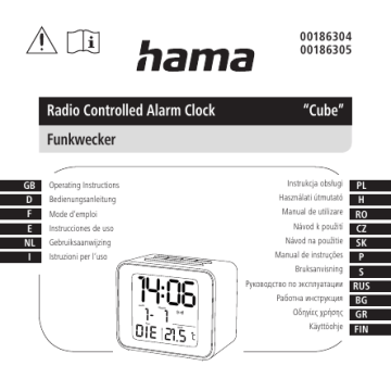 Hama Radio Controlled Alarm Clock “Cube” instruction manual | Manualzz
