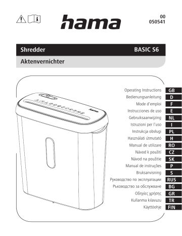Hama 00050541 Basic S6 Shredder instruction manual | Manualzz